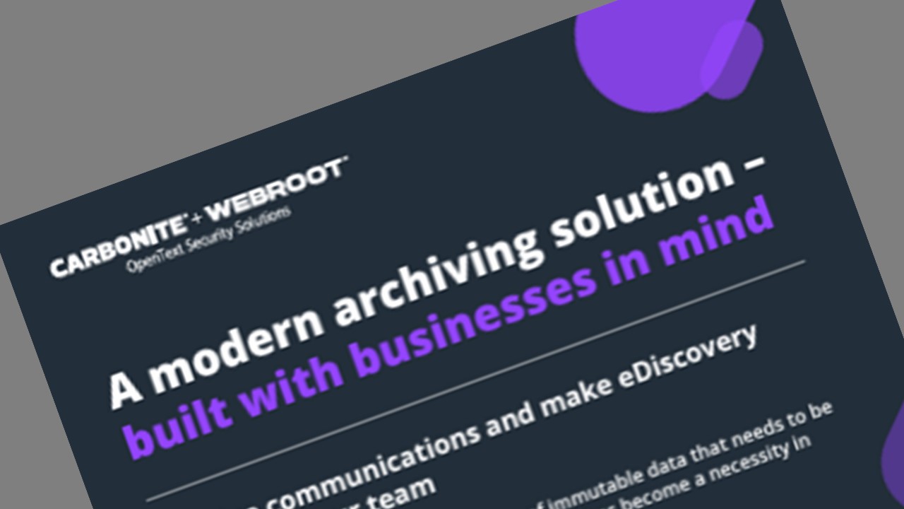 A modern archiving solution | Carbonite | Webroot