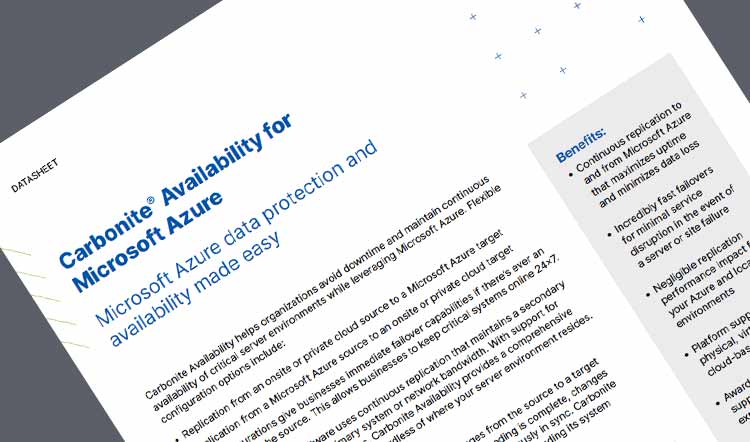 Carbonite Availability for Microsoft Azure