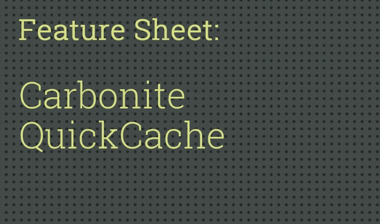 Accelerate Your Data: Explore Carbonite QuickCache - Datasheet