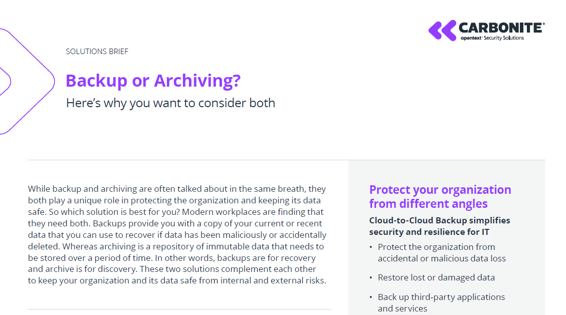 Backup or Archiving? Here's why you need to consider both | Carbonite